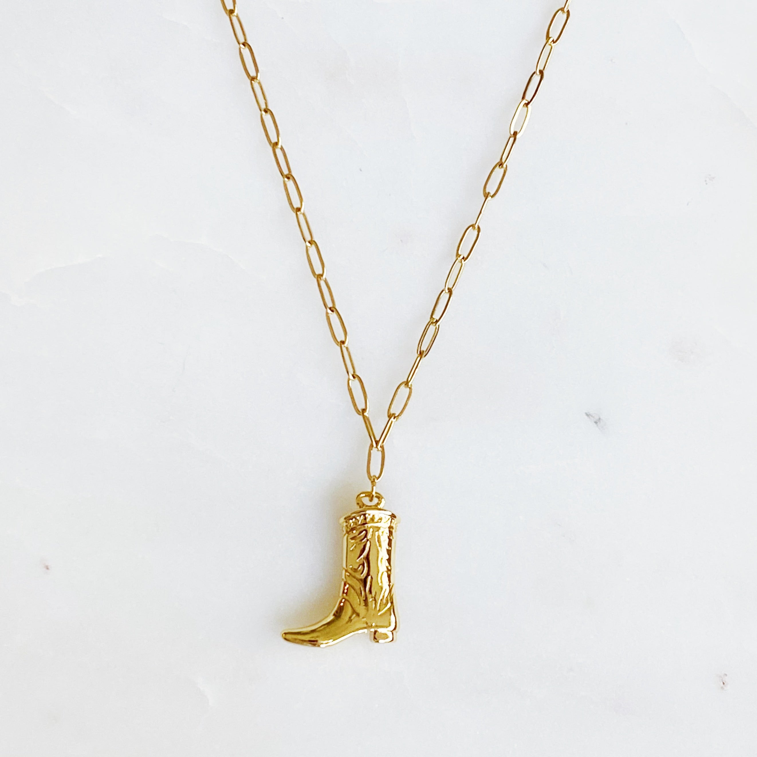 Golden Cowgirl Boot Necklace – StellaNova-MT